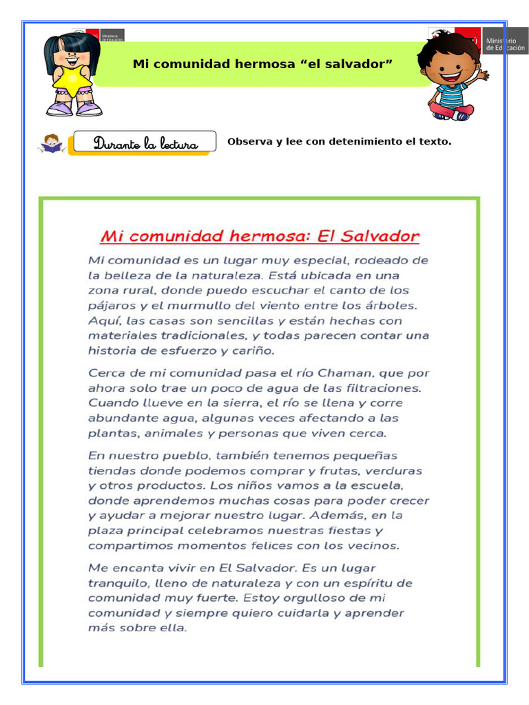 Características de mi comunidad hermosa | PDF