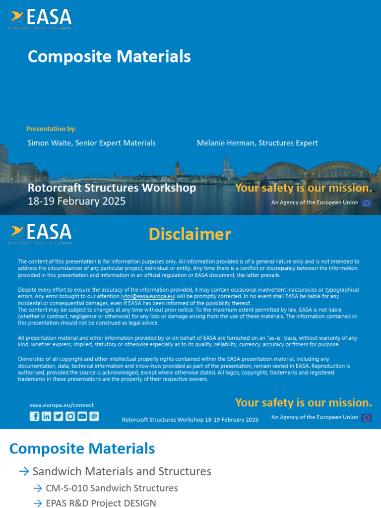 2.3 EASA Rotorcraft Structures Workshop 2025 - Composite Materials v3.3 For Publication | PDF ...