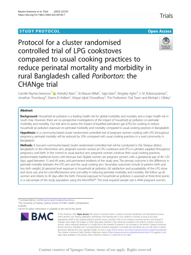 Protocol For A Cluster Randomised Controlled Trial | PDF | Mortality ...
