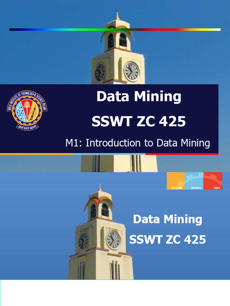 Data Mining SSWT ZC 425 | PDF | Data Mining | Regression Analysis