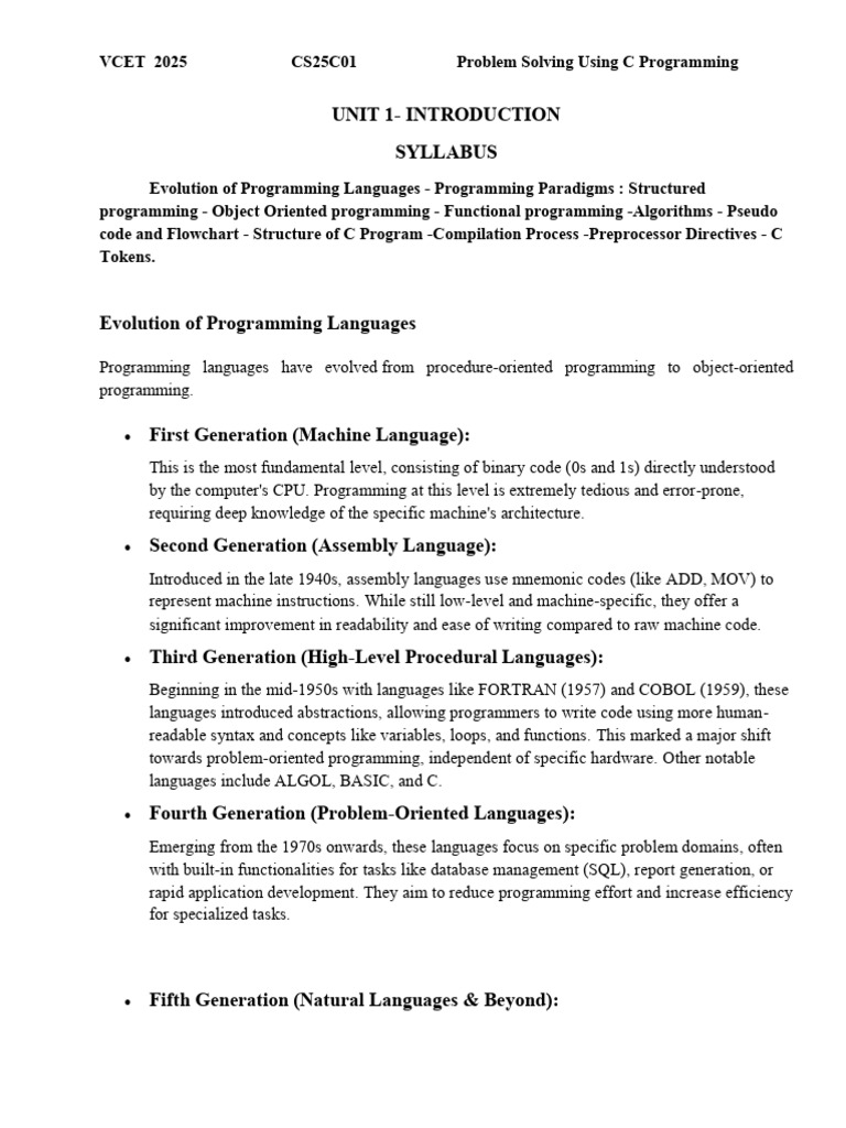 UNIT 1 (1) | PDF | Object Oriented Programming | Computer Programming