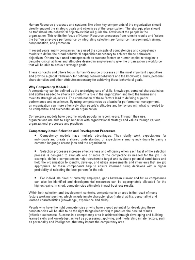 Intro To Competencies | PDF | Competence (Human Resources) | Emergence