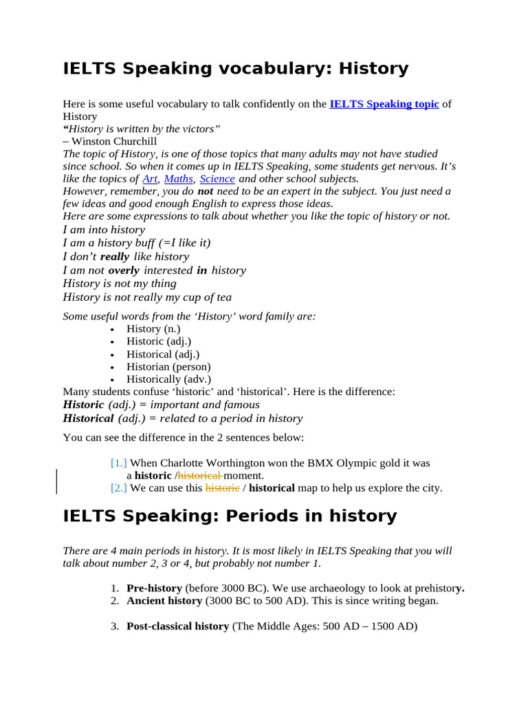 IELTS Speaking Vocabulary | PDF | Linguistics