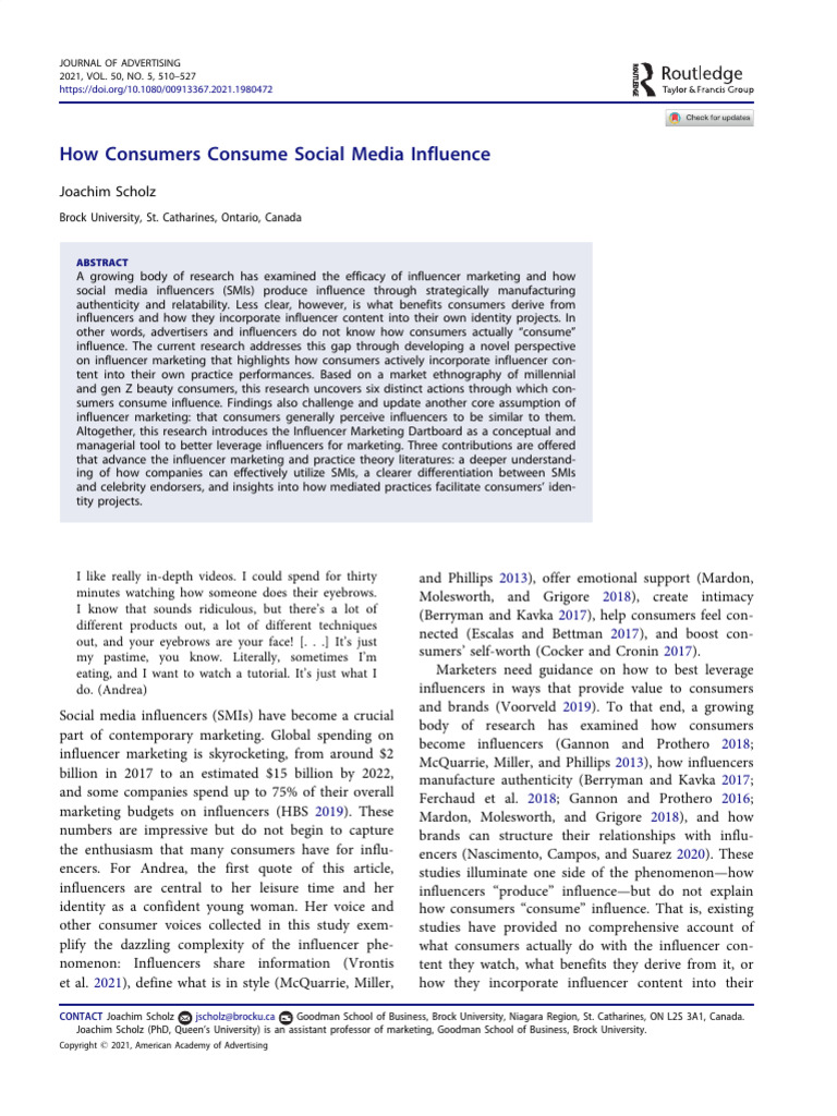Lec 8 How Consumers Consume Social Media Influence | PDF | Brand ...