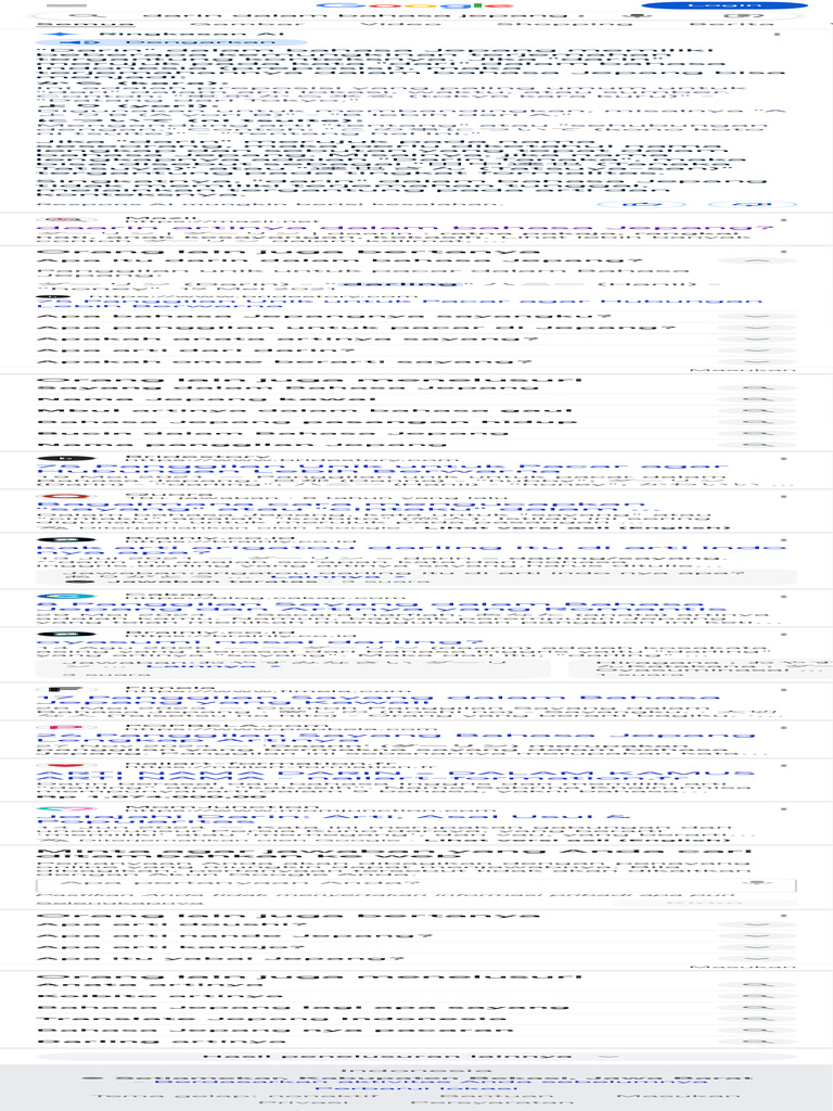 Darin Dalam Bahasa Jepang Artinya - Penelusuran Google | PDF