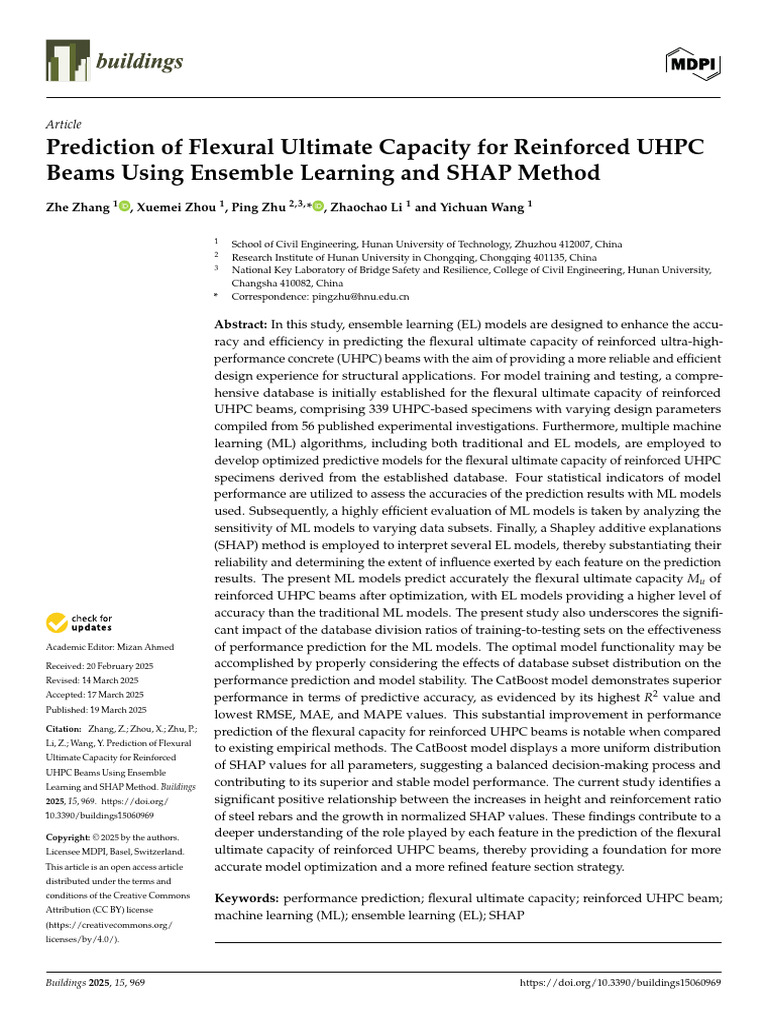 Prediction of Flexural Ultimate Capacity For Reinforced UHPC Beams ...