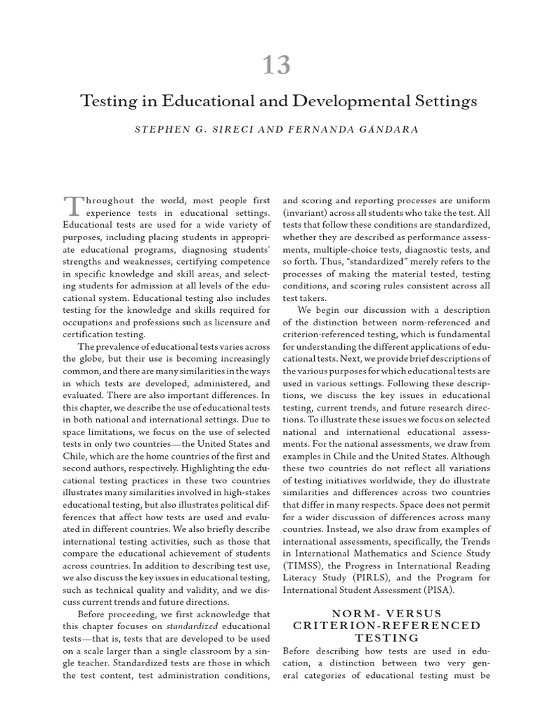 Educational Testing: Global Practices Explained | PDF | Educational ...