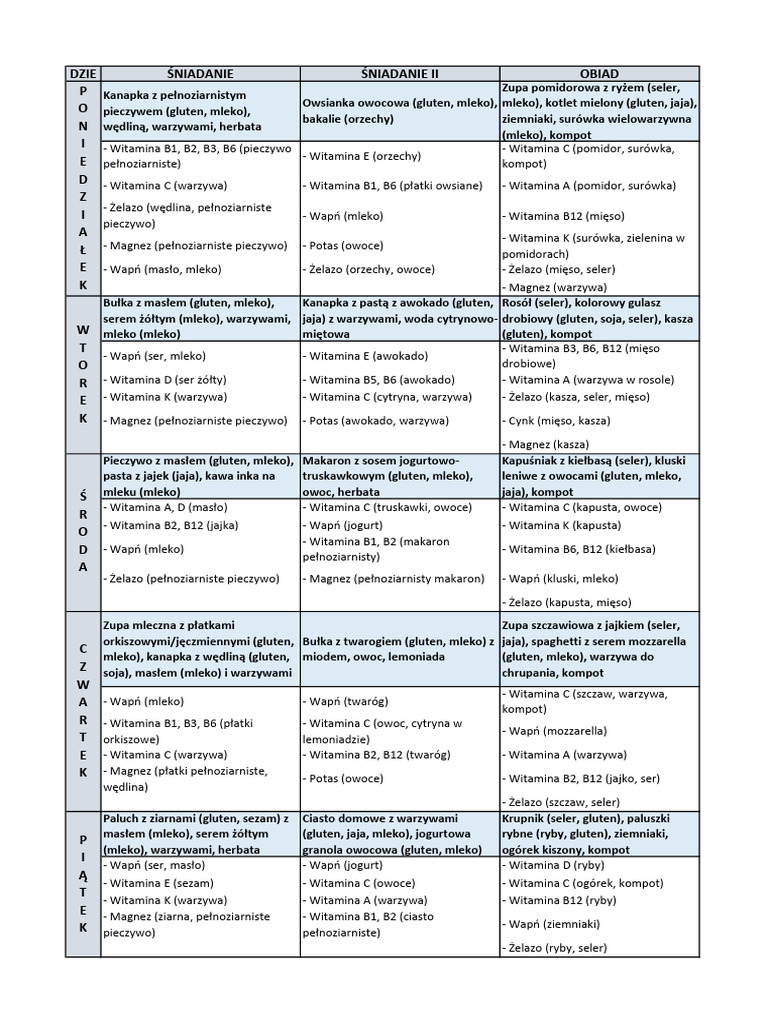 Jadlospis Jesien 2024 | PDF