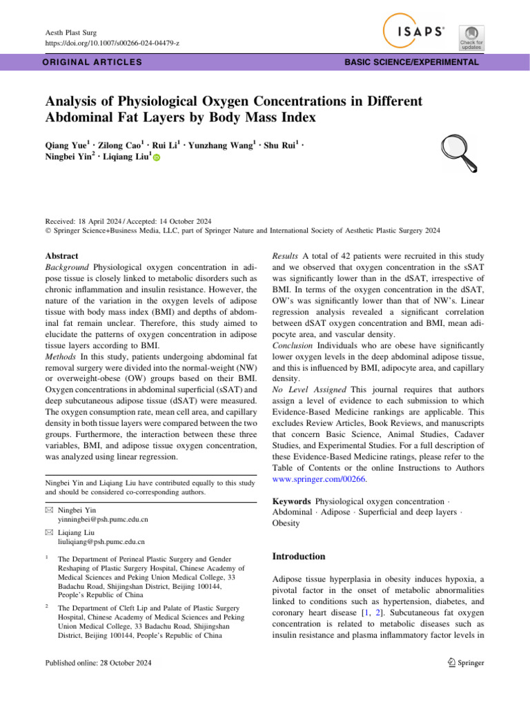 Analysis of Physiological Oxygen Concentrations in Different CHINA 2024 ...