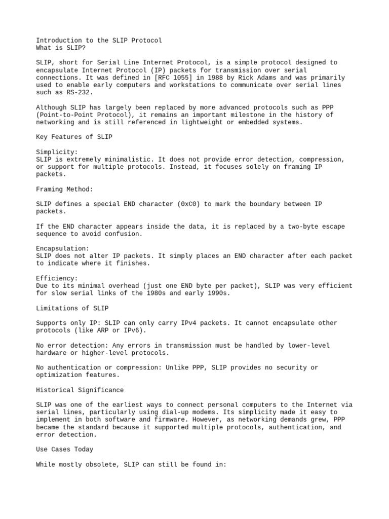 Slip | PDF | Internet Protocols | Computer Network