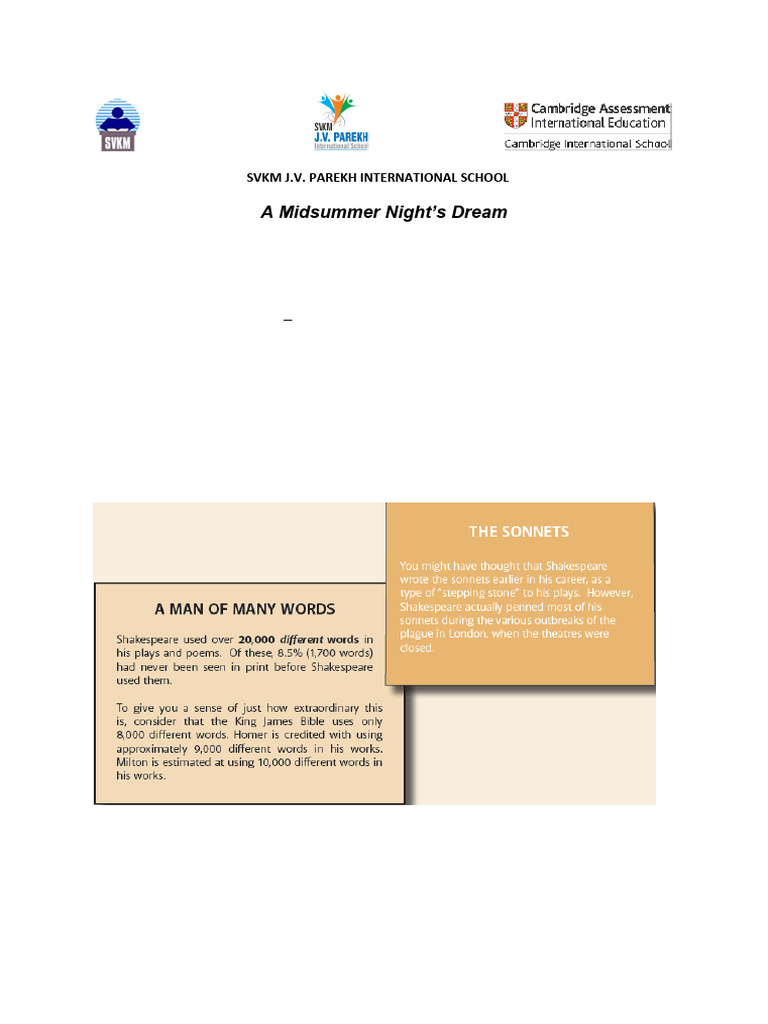 A Midsummer Night’s Dream Analysis | PDF | A Midsummer Night's Dream ...