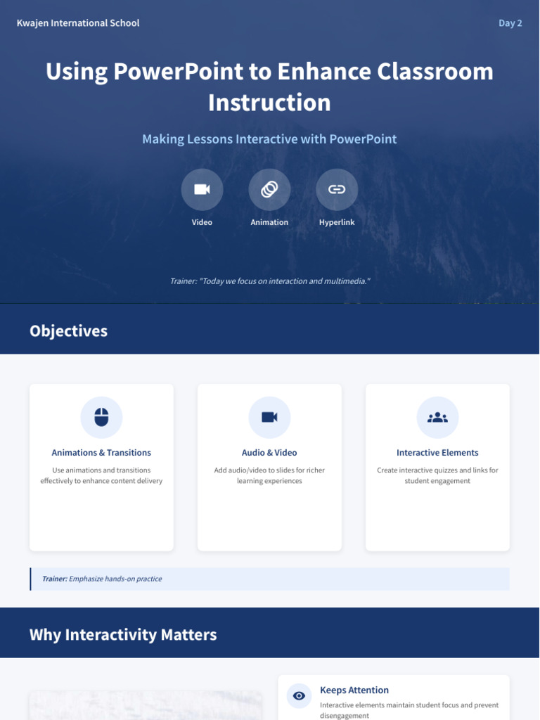 Using Powerpoint To Enhance Classroom Instruction Day 2 Training
