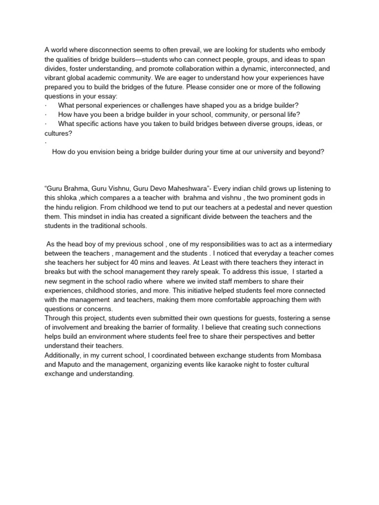 Building Bridges Through Connection | PDF