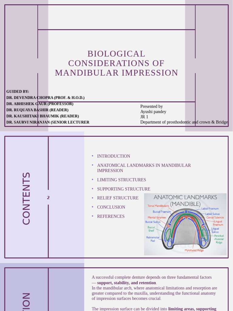 Mandibular Impression Anatomy Insights | PDF | Tongue | Dentures