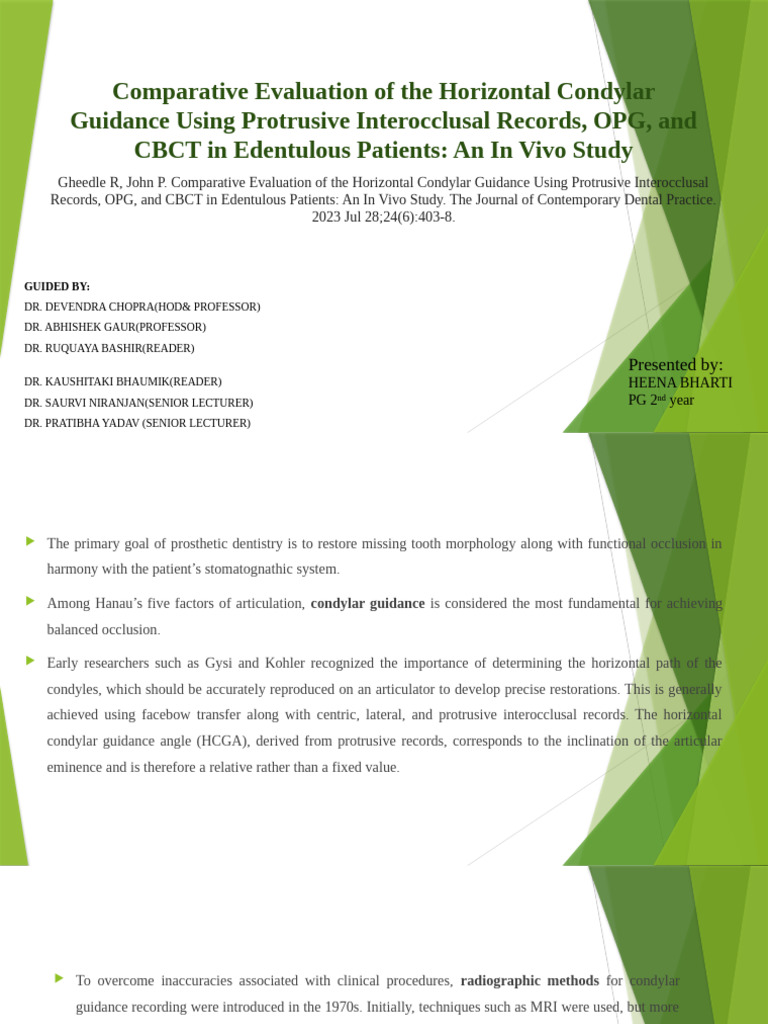 Protrusive Records in Condylar Guidance Study | PDF | Dentistry ...