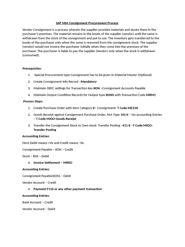 Vendor Consignment Process | PDF | Accounts Payable | Receipt