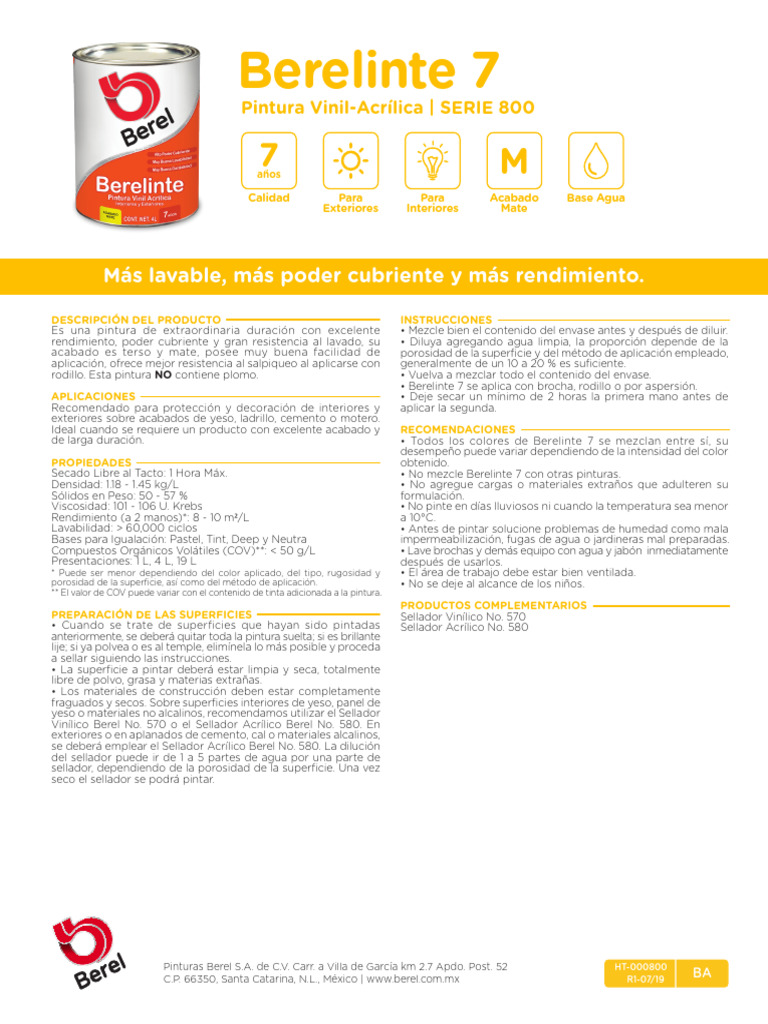 FT - Berelinte Mate | PDF | Pintar | Materiales