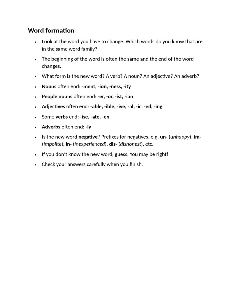 Word Formation | PDF