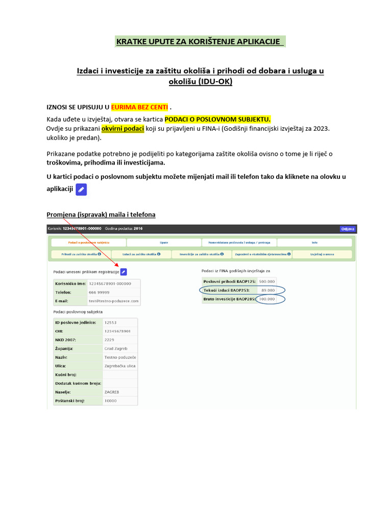 Kratke Upute Za Obrazac IDU-OK | PDF