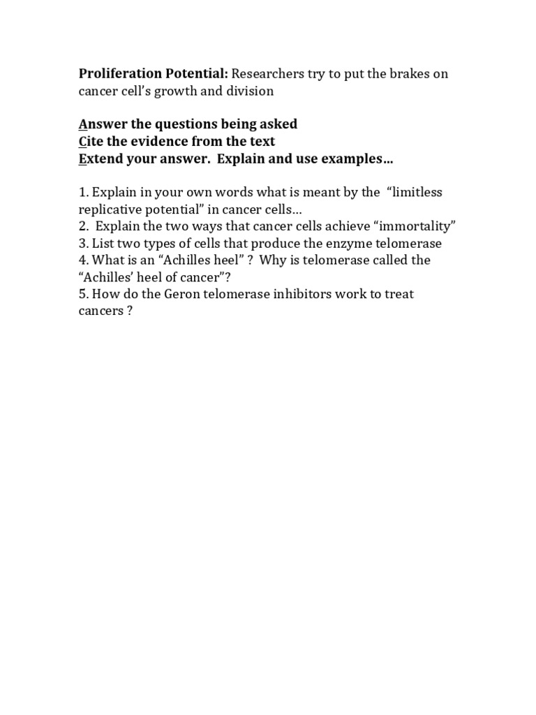 12..proliferation Potential Questions | PDF