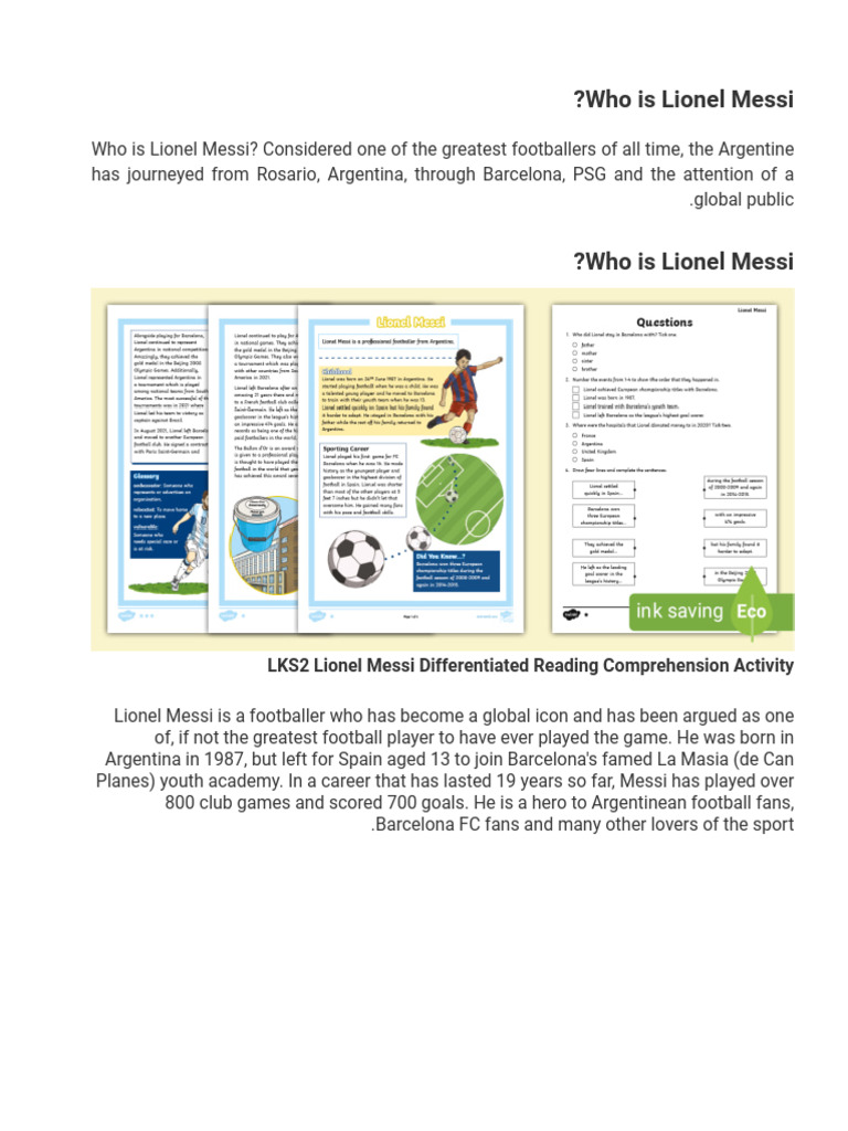 Who is Lionel Messi? | Messi Facts, History & More | PDF | Lionel Messi ...
