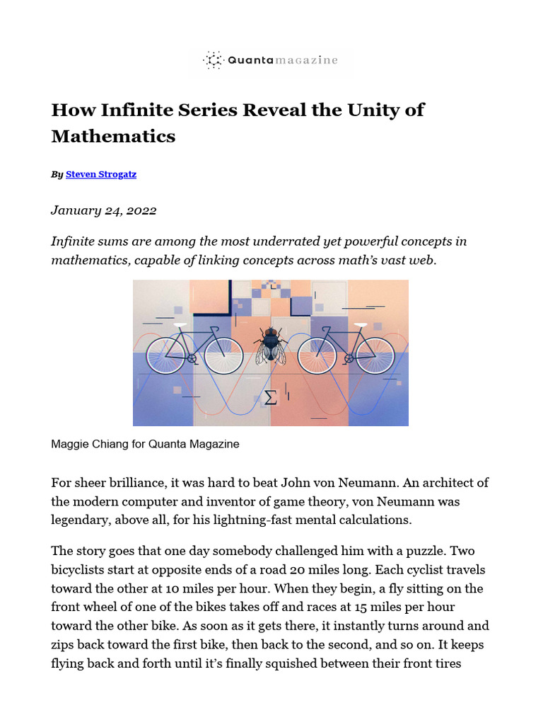 Infinite Series: Connecting Mathematics | PDF | Trigonometric Functions ...