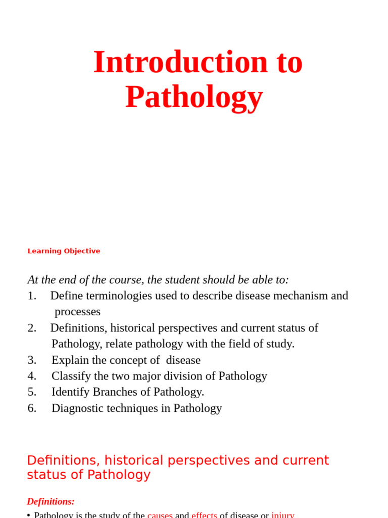 Introduction to Pathology Overview | PDF | Pathology | Cytopathology