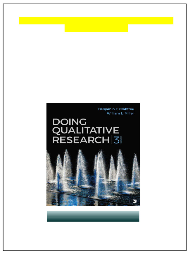 Doing Qualitative Research 3rd Edition Benjamin F. Crabtree Newest Edition 2025 | PDF | Focus ...