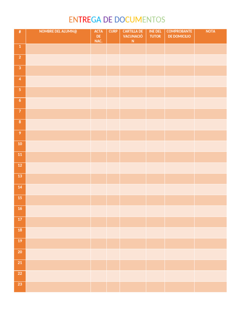 Entrega de Documentos | PDF
