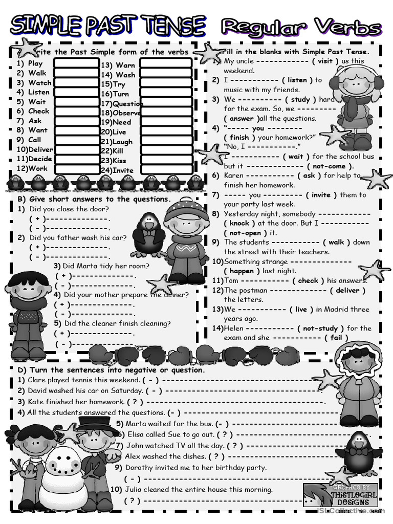Past Simple Tense Practice Exercises | PDF | Linguistic Morphology ...