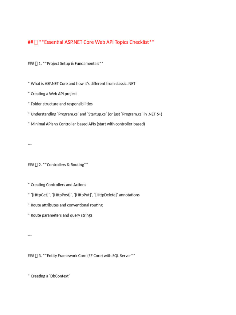 Must Learn ASP - Net Core Web API | PDF | Software Engineering | Computing