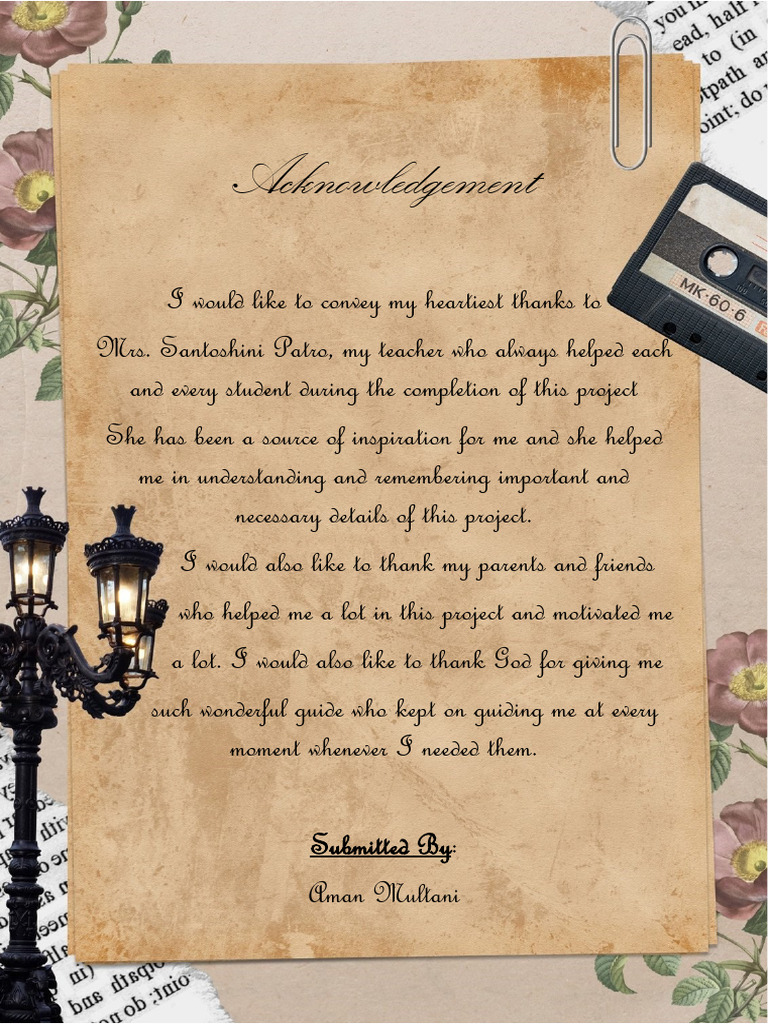 Acknowledgement English Latest | PDF