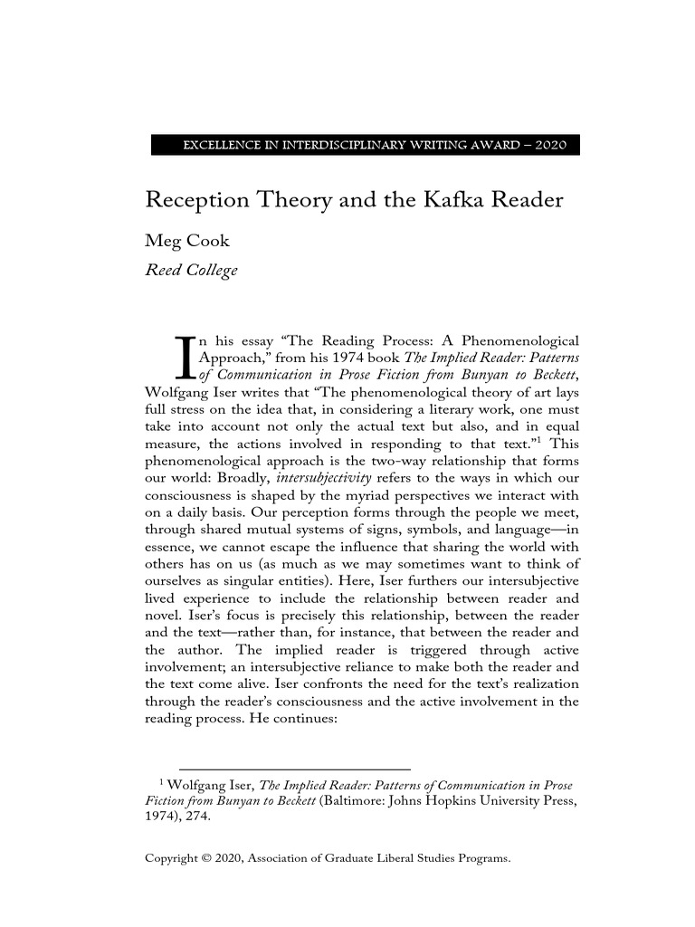 Wolfgang Iser | PDF | Phenomenology (Philosophy) | The Trial