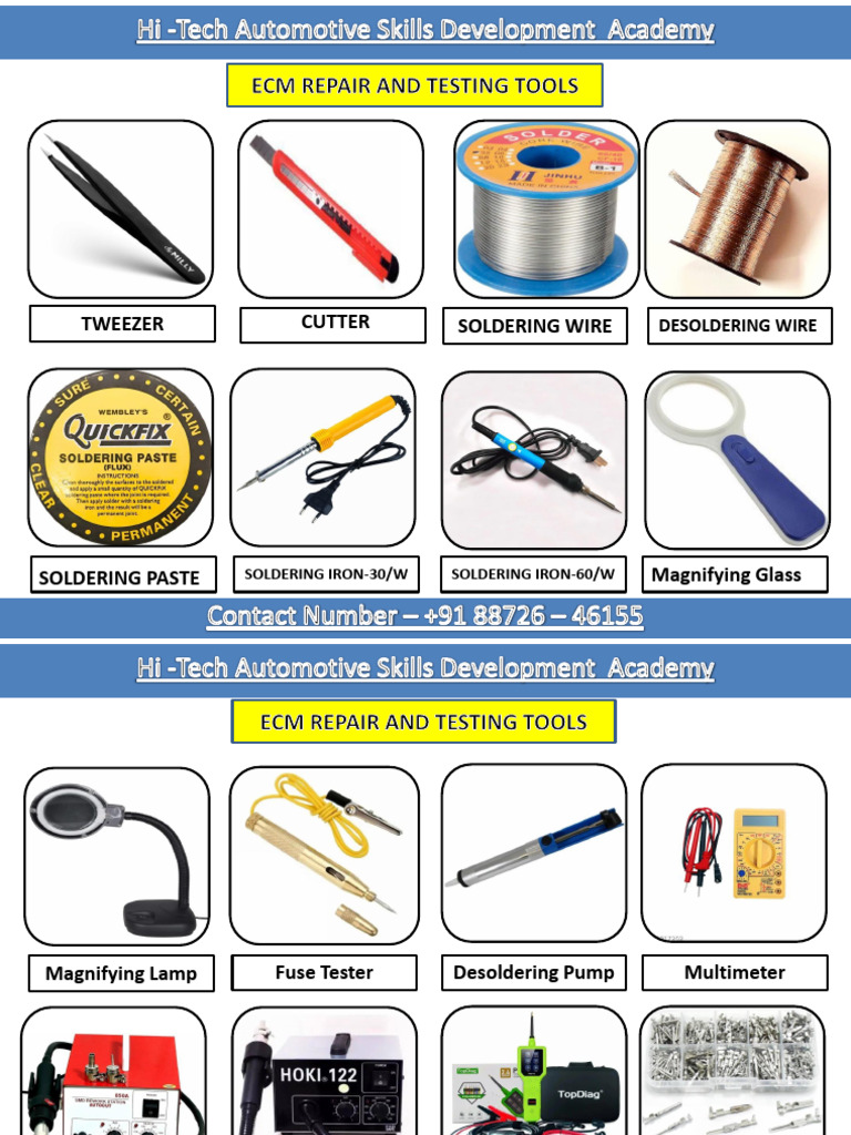 Ecm Repair and Testing Tools | PDF | Manufactured Goods