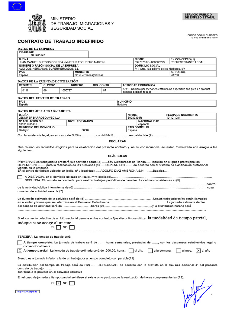 415435.200. Jennifer Barroso Avecilla VST 175 | PDF | Tiempo de trabajo ...
