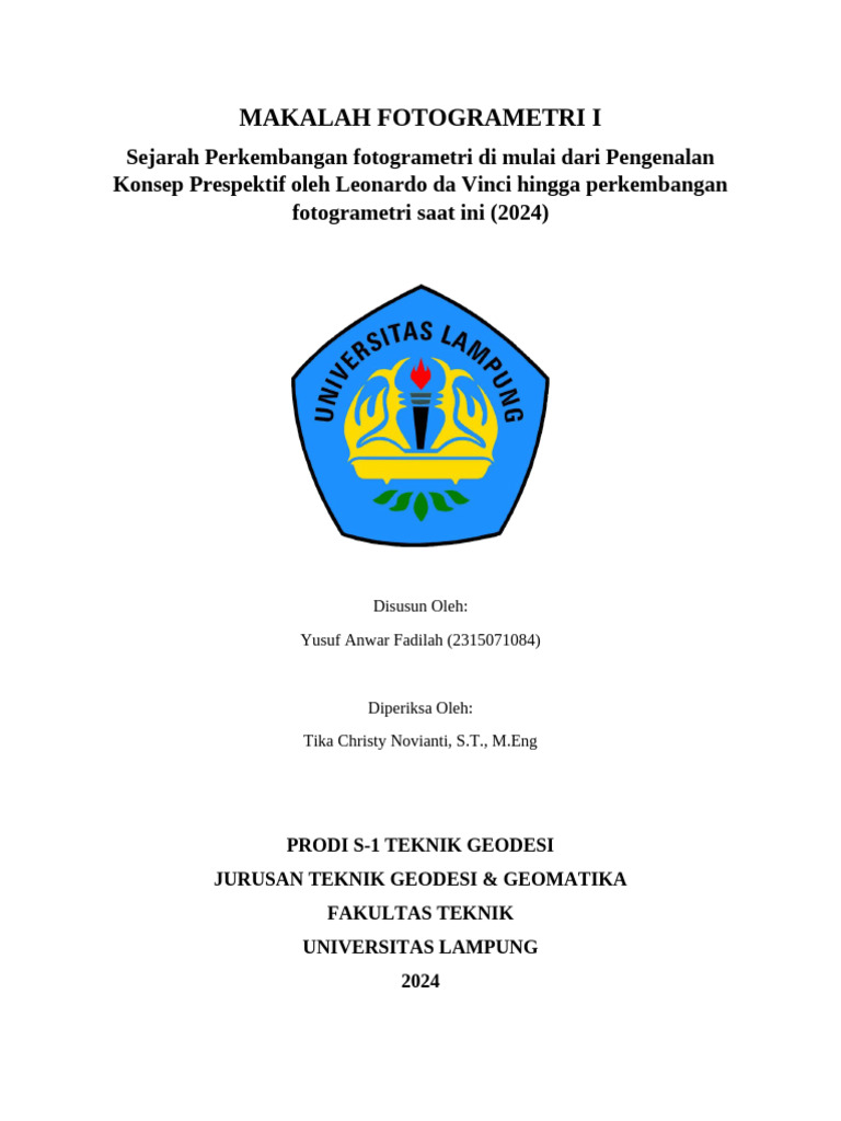 Sejarah Perkembangan Fotogrametri | PDF