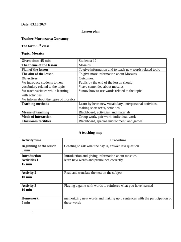 Lesson Plan 1 2 | PDF