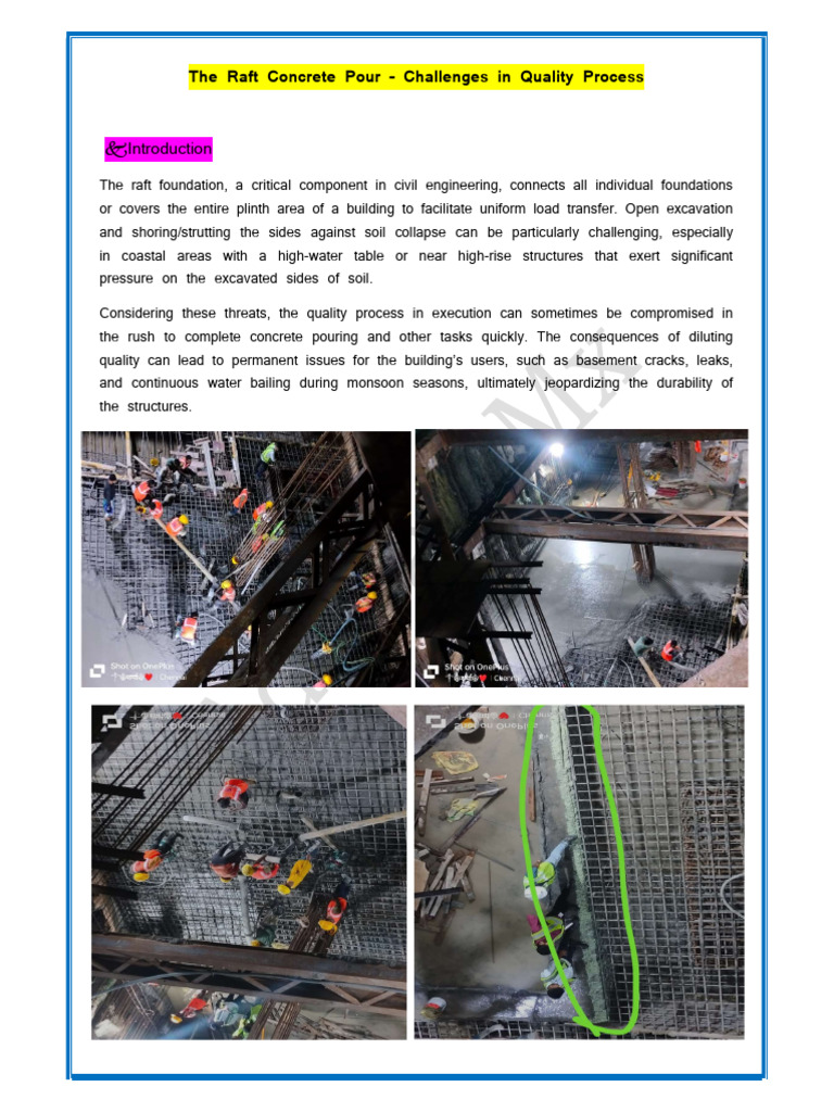 Points To Be Considered During Raft Concrete Plan - Pour | PDF ...