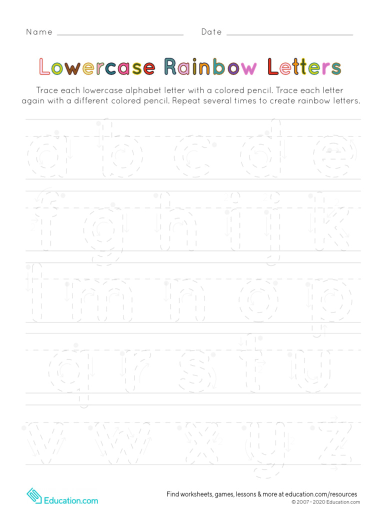 Rainbow Letters Lowercase | PDF