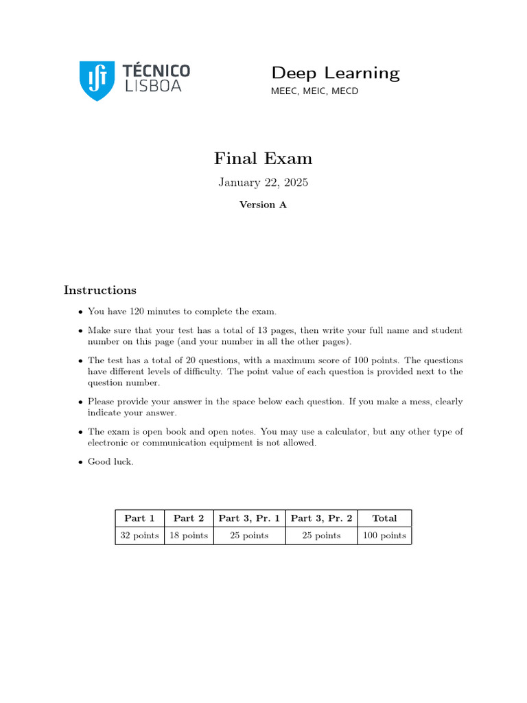 First Exam 24 25 Solution | PDF | Computational Neuroscience | Algorithms