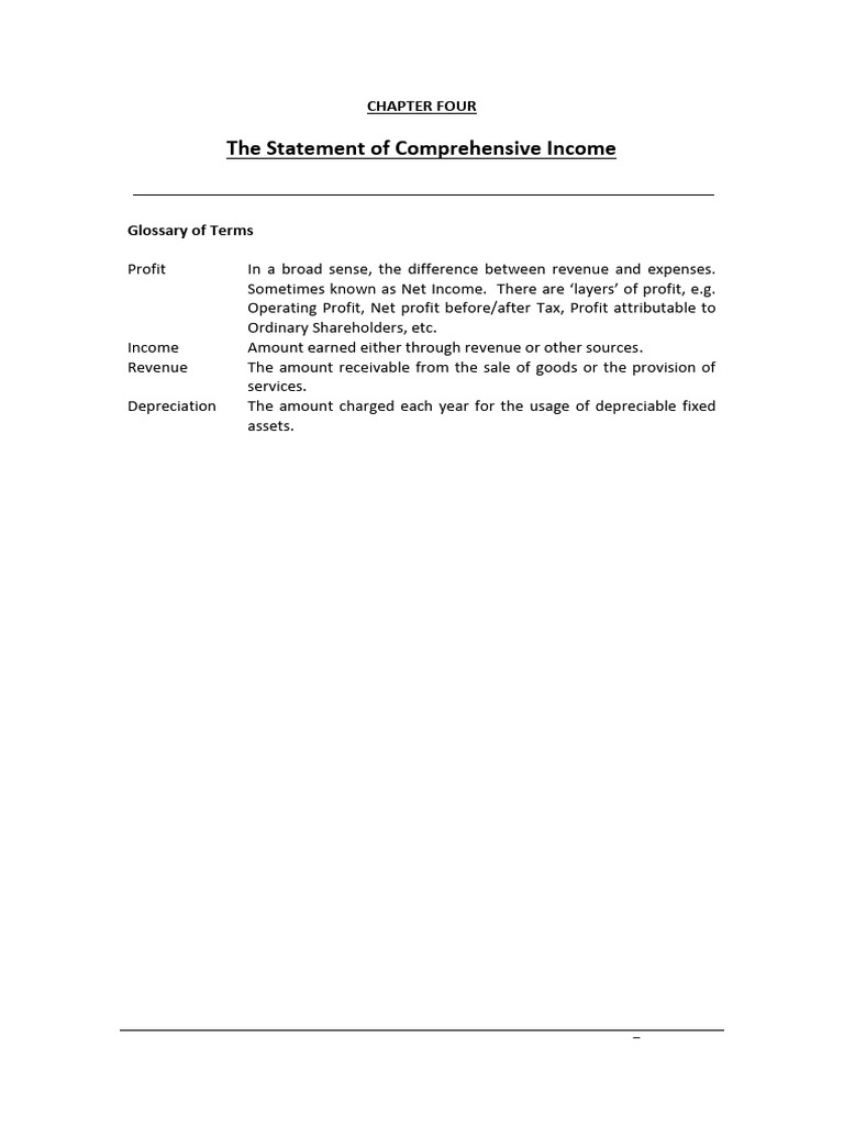 Understanding Comprehensive Income Statement | PDF | Depreciation ...