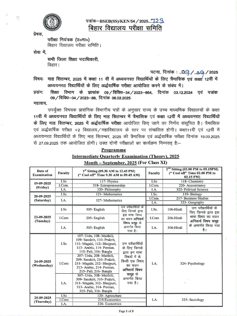 BSEB - SS - KEN - 54 - 2025 - 723 DT 09092025 - 250909 - 141948 | PDF