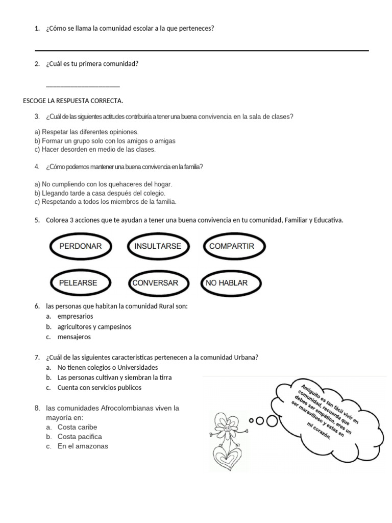 EXAMEN 1 Er Periodo Comunidades | PDF