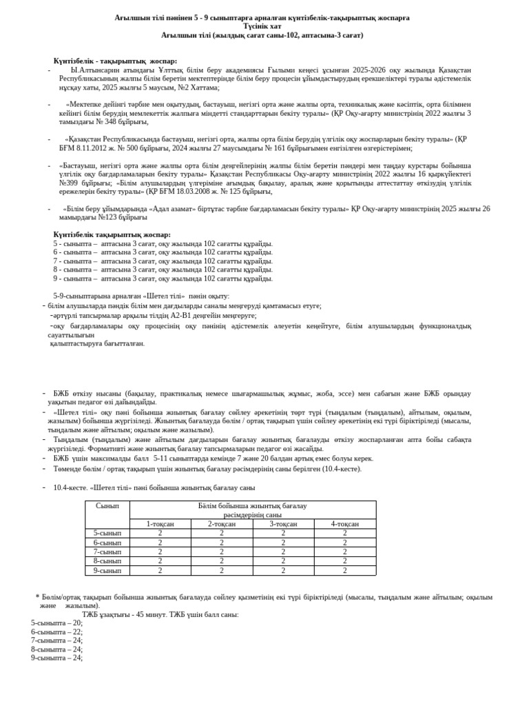 Excel 9 form 2025-2026 aksaulesadiykova@gmail.com | PDF