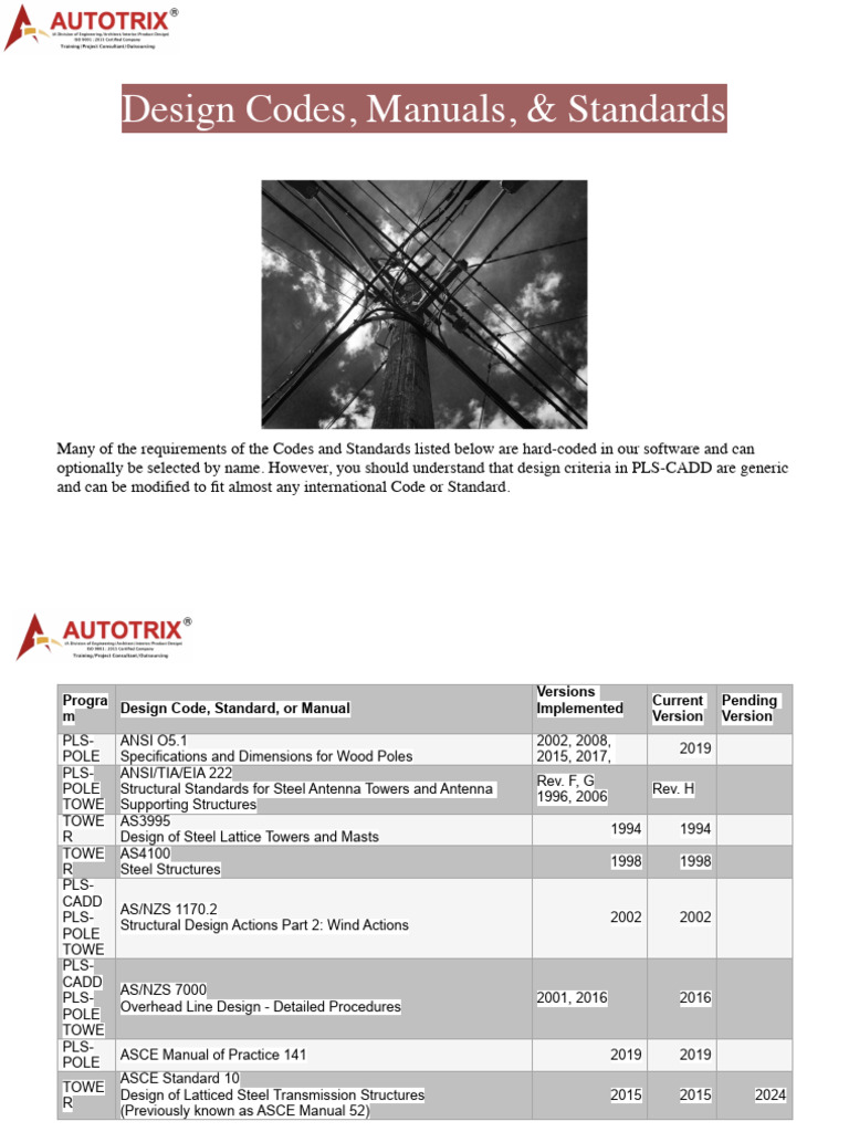 PLS-CADD Design Codes and Standards | PDF | Electrical Engineering ...