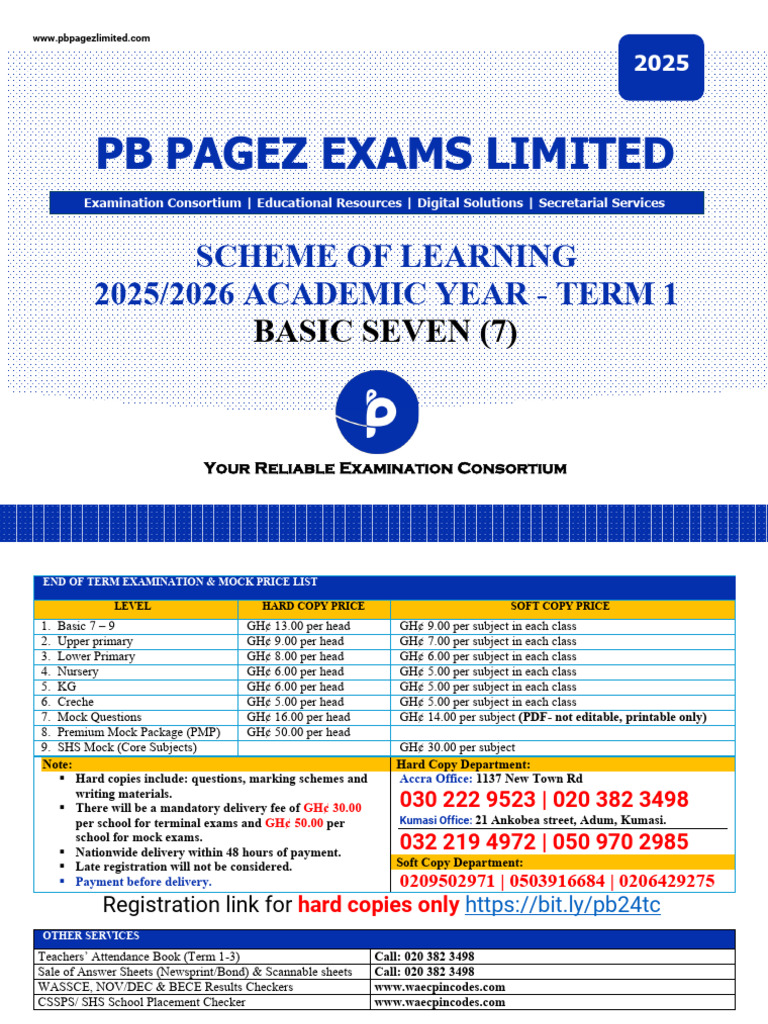 2025/26 Basic 7 Exam Price List | PDF | Reading Comprehension | Narrative