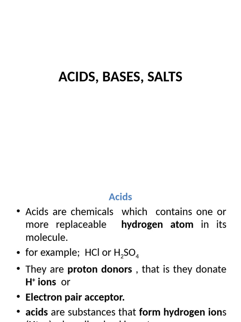 Understanding Acids, Bases, and Salts | PDF | Acid | Hydroxide