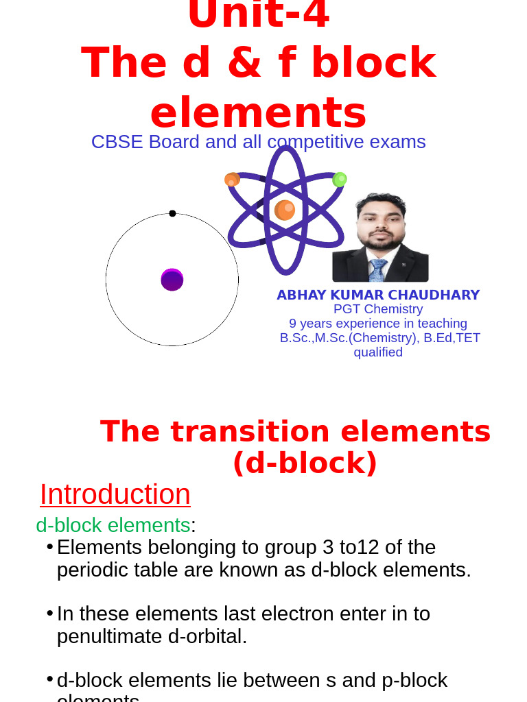 Understanding d-Block Elements in Chemistry | PDF | Transition Metals ...