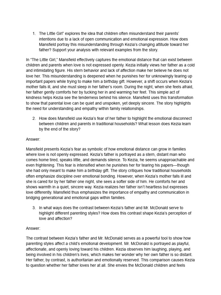 The Little Girl | PDF | Love | Empathy
