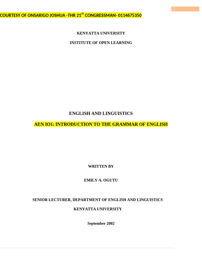 Introduction to English Grammar Basics | PDF | Verb | English Grammar